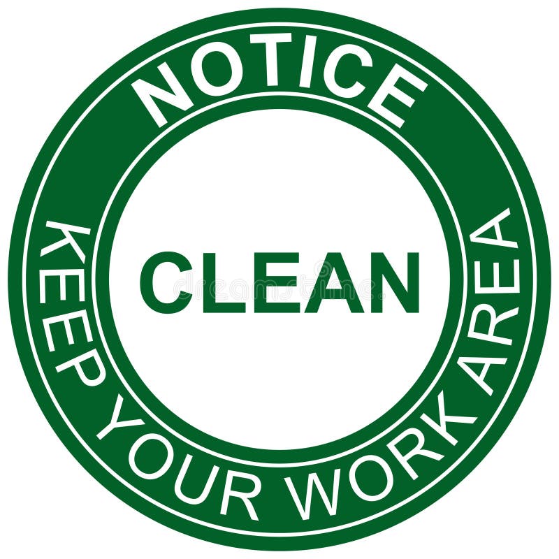 Keep Clean,keep Your Work Area Clean,yellow Sticker,icon Stock Vector ...