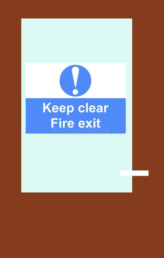 Keep Clear Fire Exit Sign on a Door Stock Vector - Illustration of mark ...