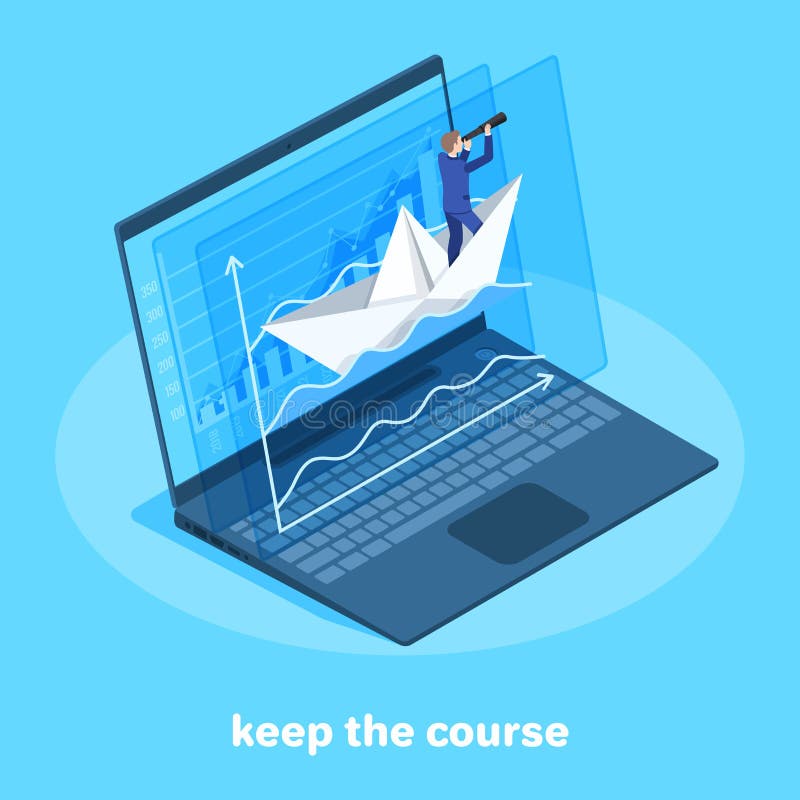 Keep the course stock vector. Illustration of ship, success - 204046829