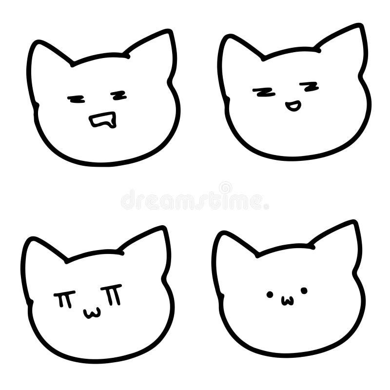 Simple Line Art Characters for All Uses Cute & Simple Stock Vector ...