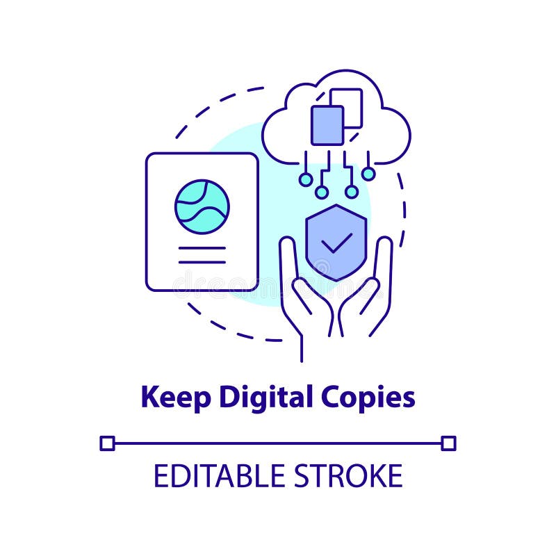 Keep Digital Copies Concept Icon Stock Vector - Illustration of migrate ...