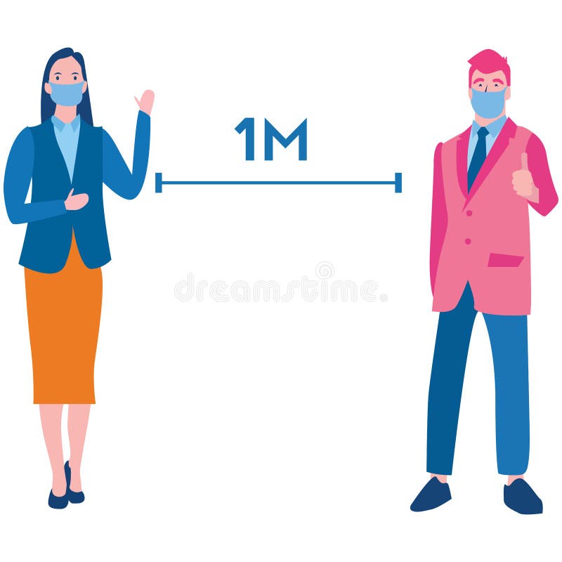 Keep the Distance. Coronavirus, Security. Vector Illustration Stock ...