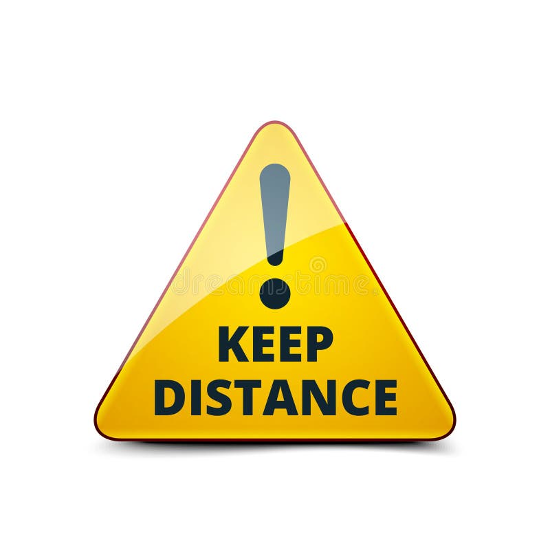 Keep Distance Exclamation Danger Alert Vector Sign Label Illustration ...