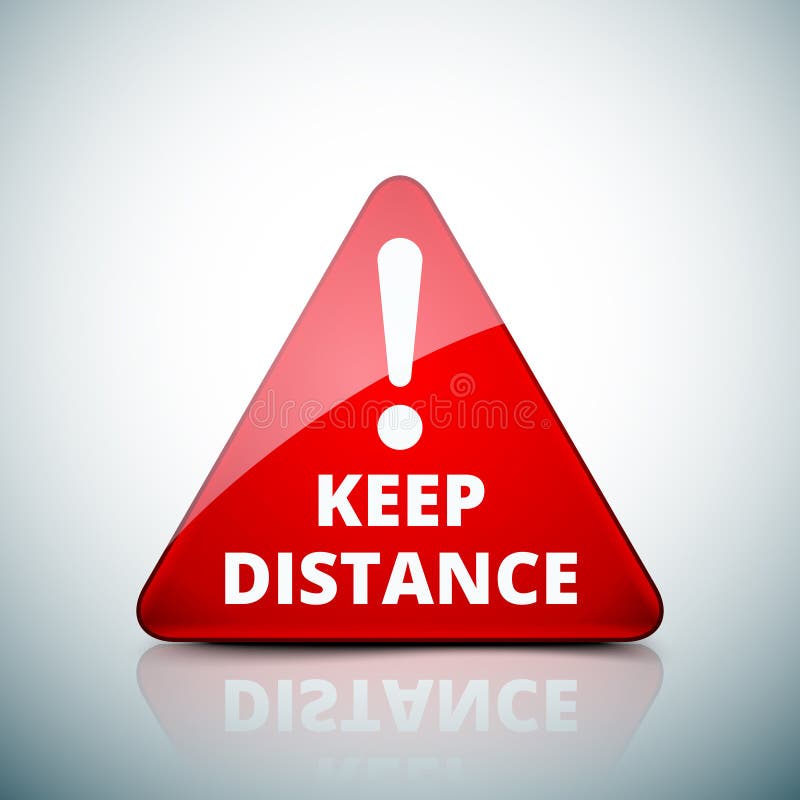 Keep Distance Exclamation Danger Alert Vector Sign Label Illustration ...