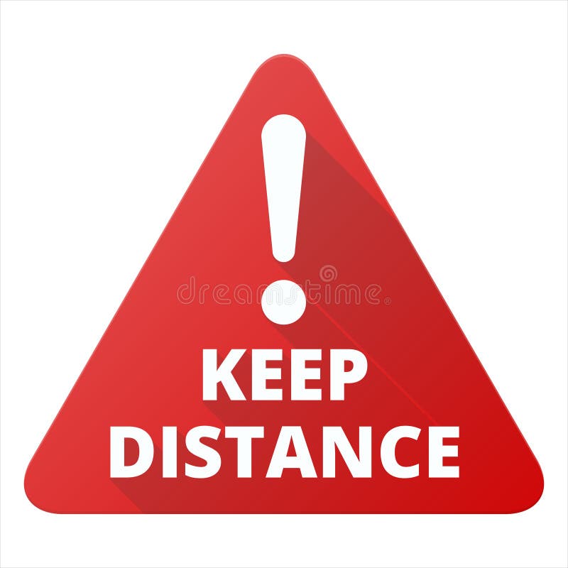 Keep Distance Exclamation Danger Alert Vector Sign Label Illustration ...