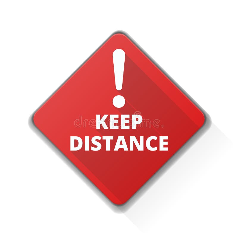 Keep Distance Exclamation Danger Alert Vector Sign Label Illustration ...