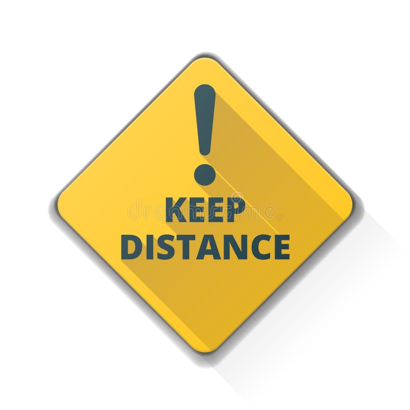 Keep Distance Exclamation Danger Alert Vector Sign Label Illustration ...