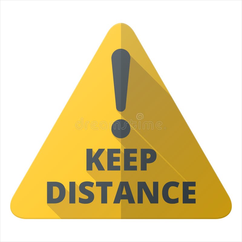 Keep Distance Exclamation Danger Alert Vector Sign Label Illustration ...