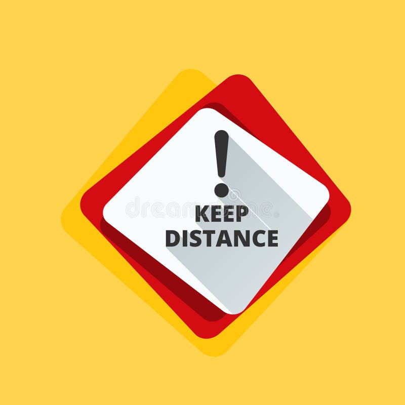 Keep Distance Exclamation Danger Alert Vector Sign Label Illustration ...