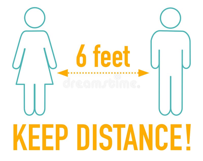 Keep Distance 6 Feet Sign Icon Stock Vector - Illustration of corona ...