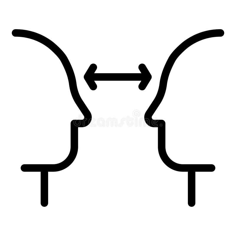 Keep Distance Icon, Outline Style Stock Vector - Illustration of ...