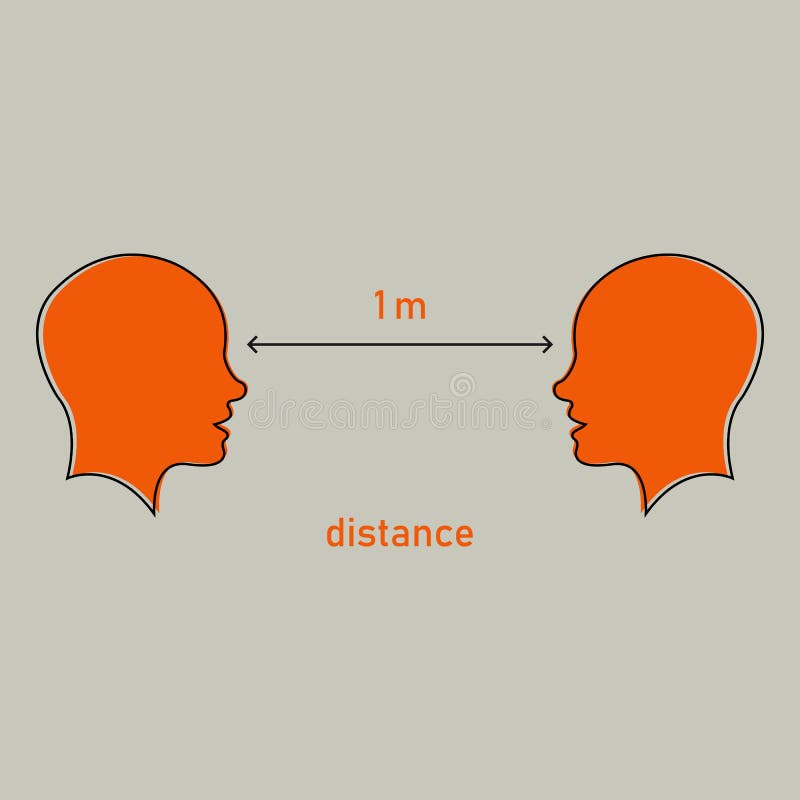 Keep distance icon for web stock vector. Illustration of microorganism ...