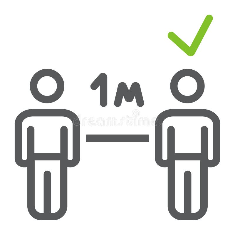 Keep Distance Line Icon, Coronavirus and Epidemic, Social Distance Sign ...