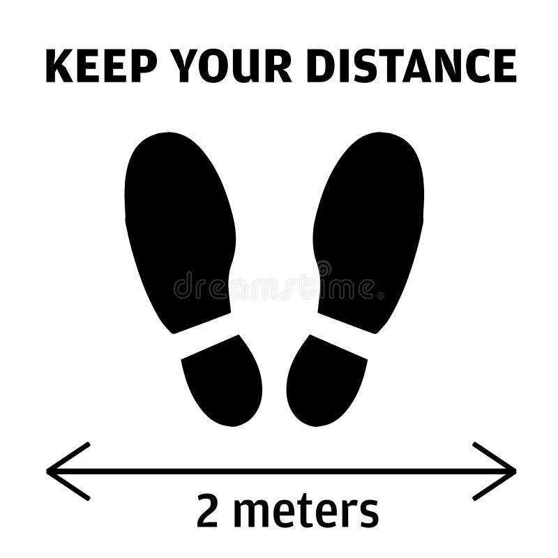 Keep a Distance of 2 Meters All the Time Vector Illustration Stock ...