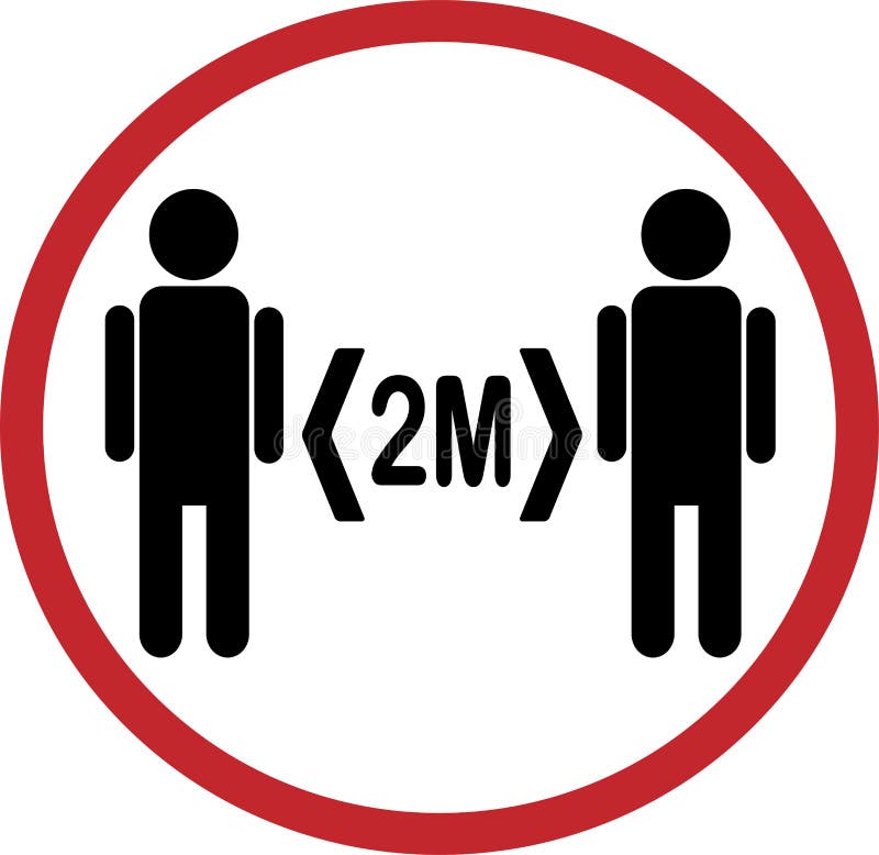 Keep Distance 2 Meters Sign Vector Illustration Stock Vector ...