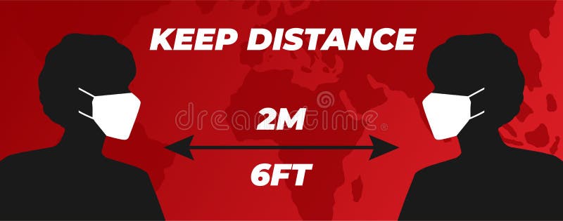 Keep Distance People 2 M or 6 Feet Illustration Stock Vector ...