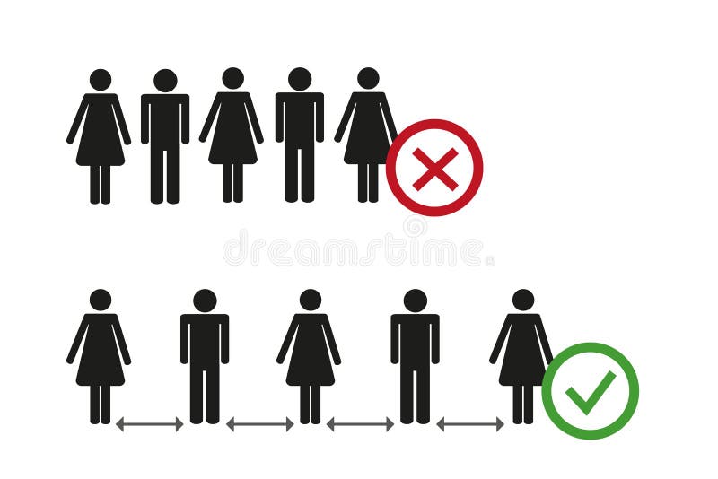 Keep Distance Pictogram Safety Concept Stock Vector - Illustration of ...