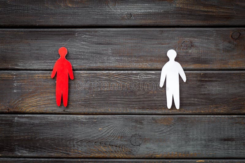 Keep Distance - Protect Youself. Concept with Two Paper Man Figures ...