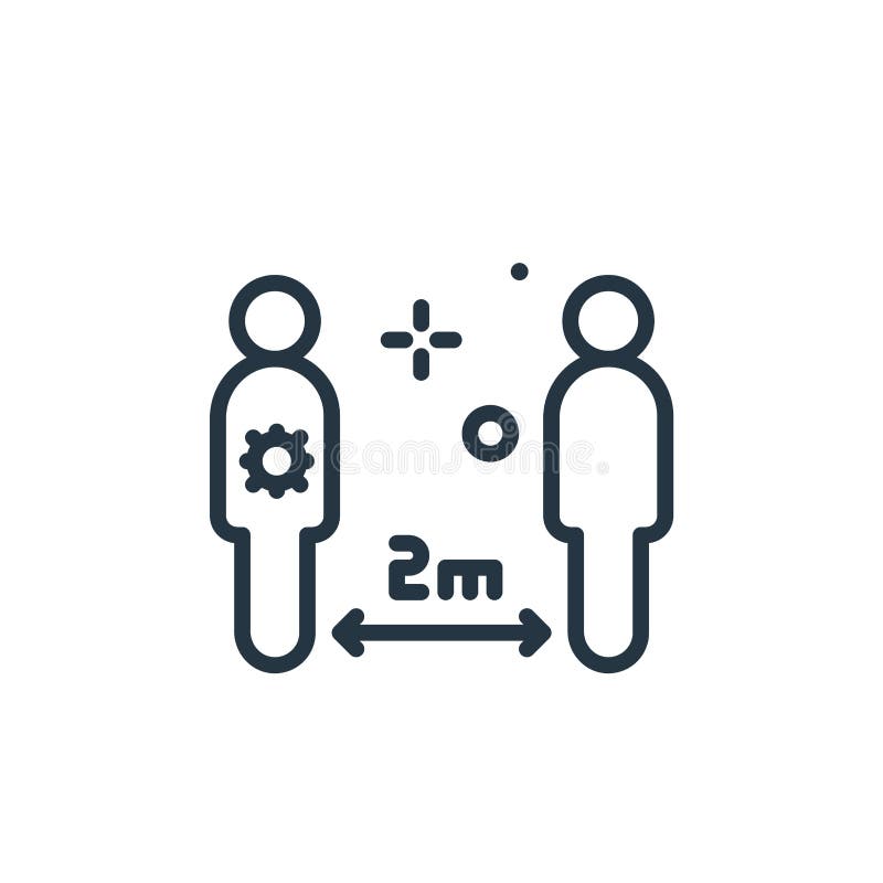 Keep Distance Vector Icon Isolated on White Background. Outline, Thin ...