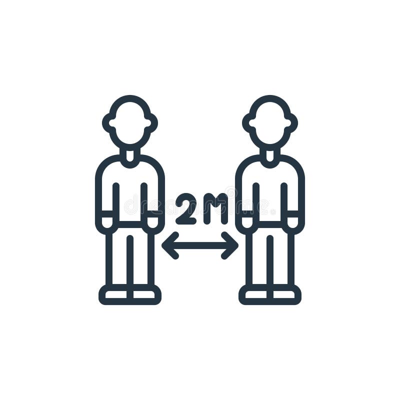 Keep Distance Vector Icon Isolated on White Background. Outline, Thin ...