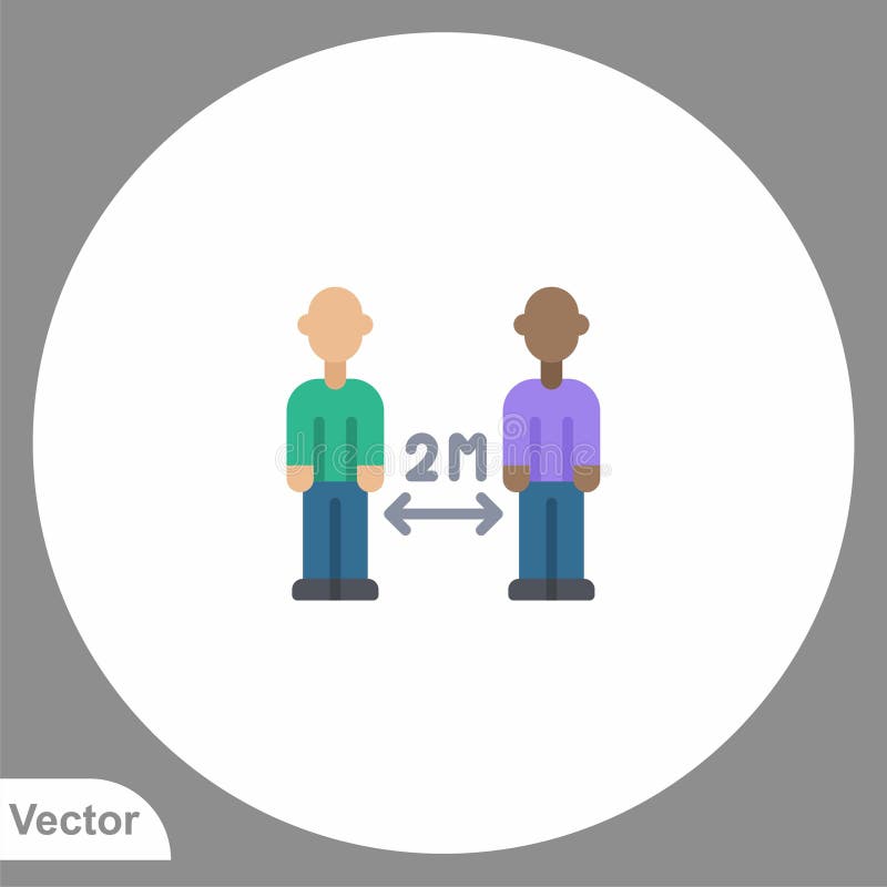 Keep Distance Vector Icon Sign Symbol Stock Vector - Illustration of ...