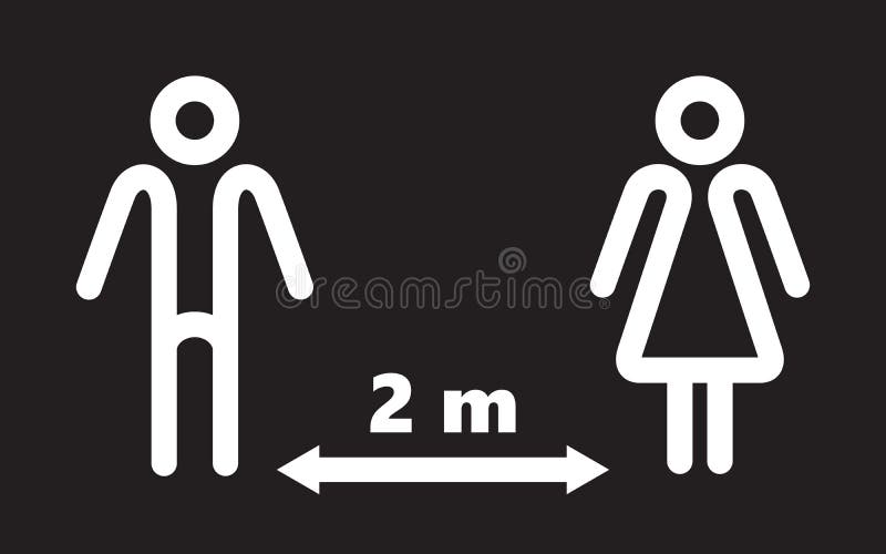 Keep Distance Vector Illustration. Social Distancing Icon. Stock Vector ...