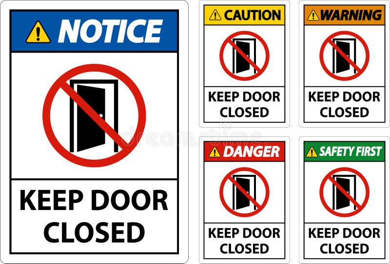 Keep Door Closed Sign on White Background Stock Vector - Illustration ...