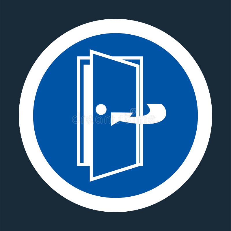 Keep Door Closed Symbol Sign on Black Background on Black Background ...