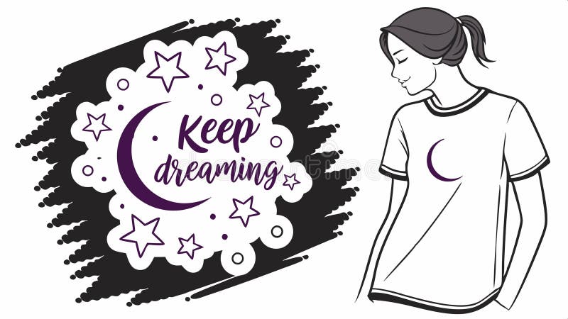 Keep Dreaming Quote with Moon, Inspiration Message Vector Design ...