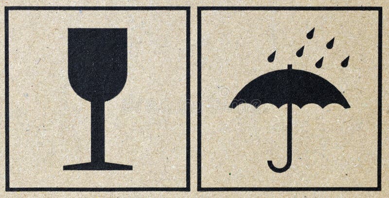 Keep Dry Cardboard Box Packaging Sign. Stock Image - Image of package ...