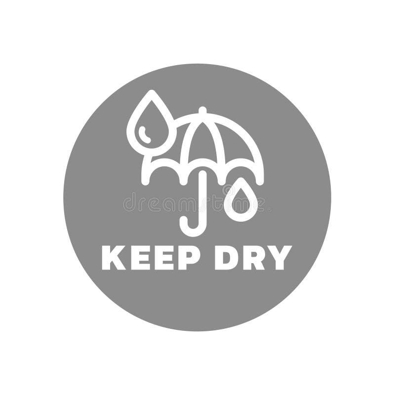 Keep Dry Vector Label with Umbrella Stock Vector - Illustration of ...