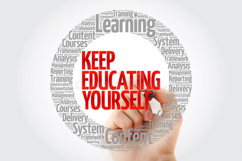Keep Educating Yourself Circle Word Cloud Stock Image - Image of ...