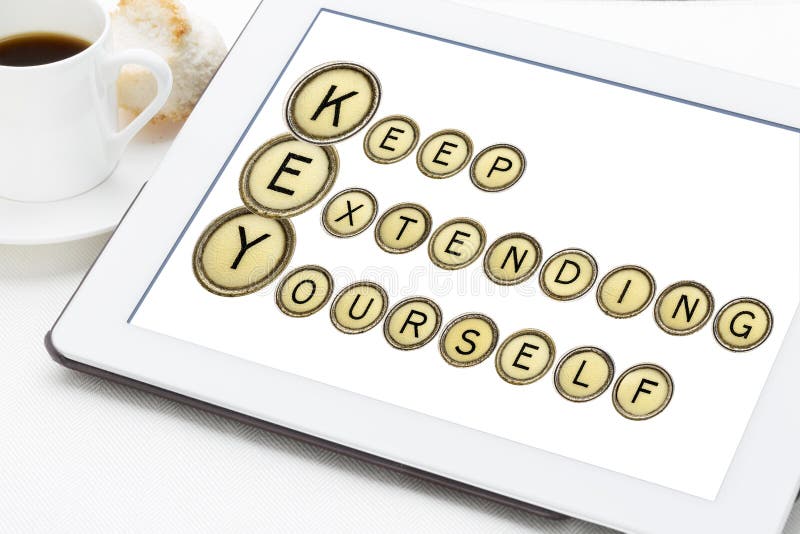 Keep Extending Yourself Motivation Acronym Explained Stock Photos ...