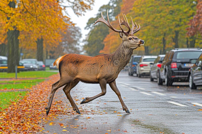 Keep an Eye Out for Deer Crossing. Caution is Advised for Wild Animals ...