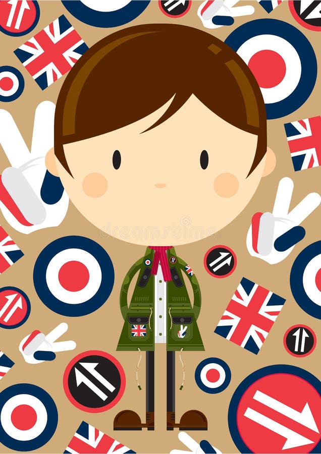 Mod Boy in Parka stock vector. Illustration of mods - 142486645