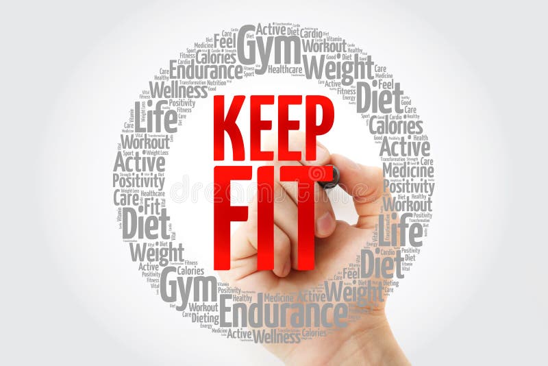 KEEP FIT circle word cloud stock photo. Image of circle - 199362610