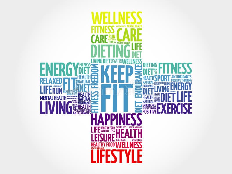 KEEP FIT cross word cloud stock illustration. Illustration of class ...