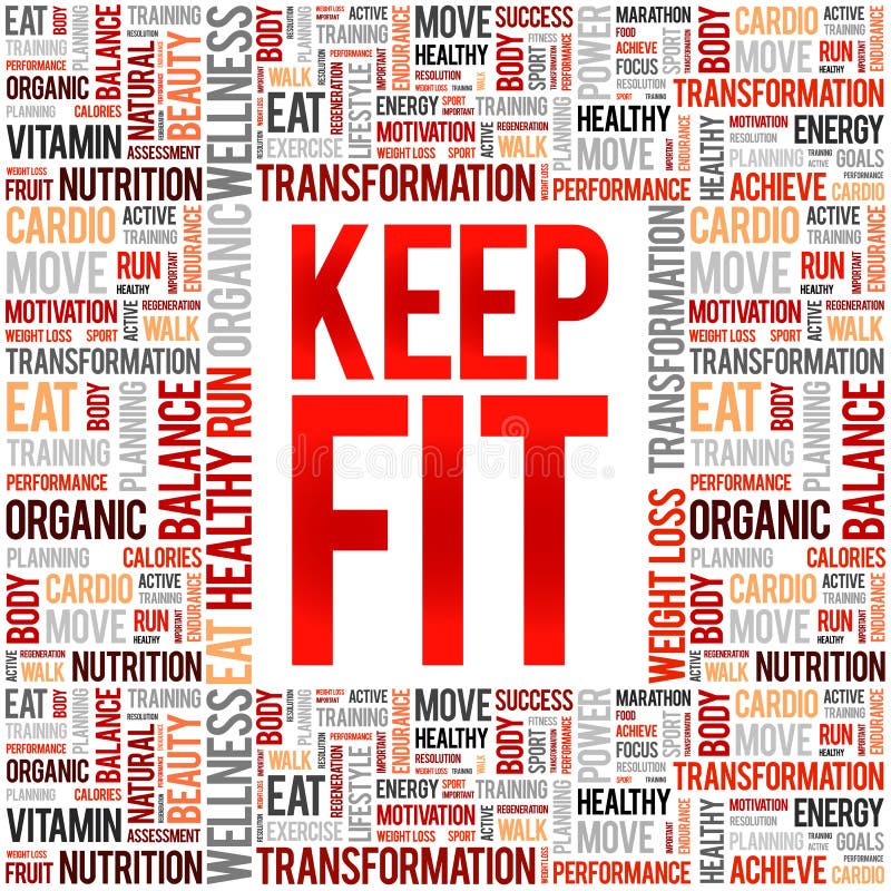 KEEP FIT word cloud stock illustration. Illustration of promotion ...