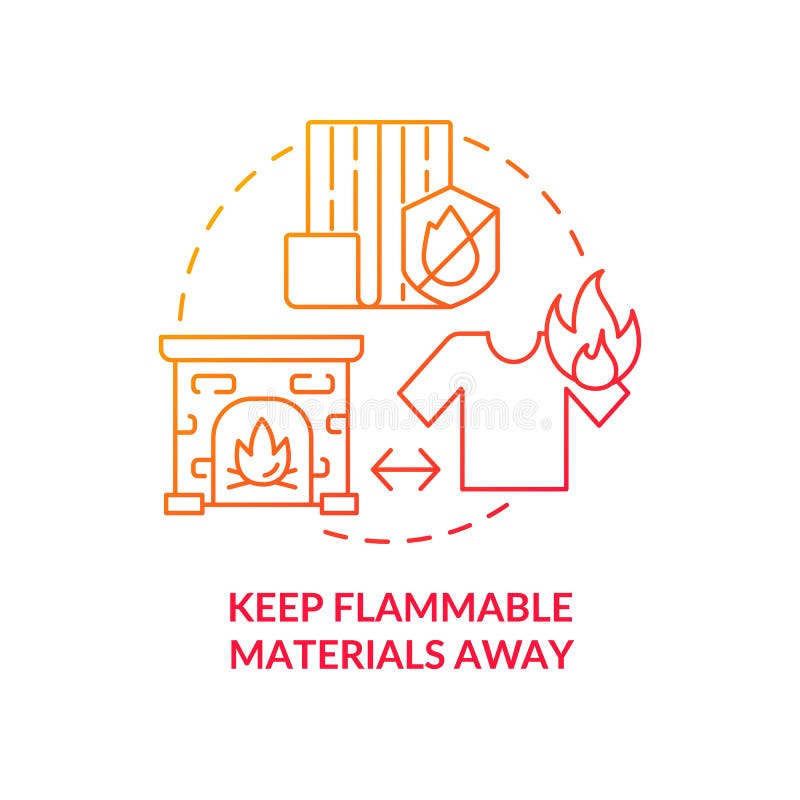 Keep Flammable Materials Away Red Gradient Concept Icon Stock Vector ...