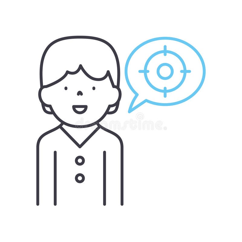 Keep Focus Line Icon, Outline Symbol, Vector Illustration, Concept Sign ...