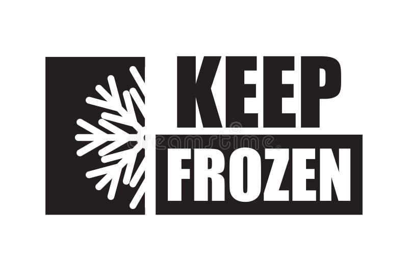 Keep Frozen Text. Snowflake Left Symbol. Bold Black Vector. Frozen ...