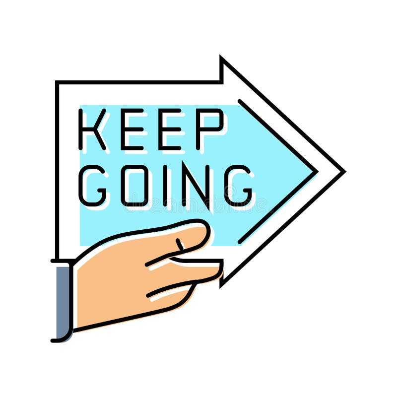 Keep Going Arrow Succes Challenge Color Icon Vector Illustration Stock ...