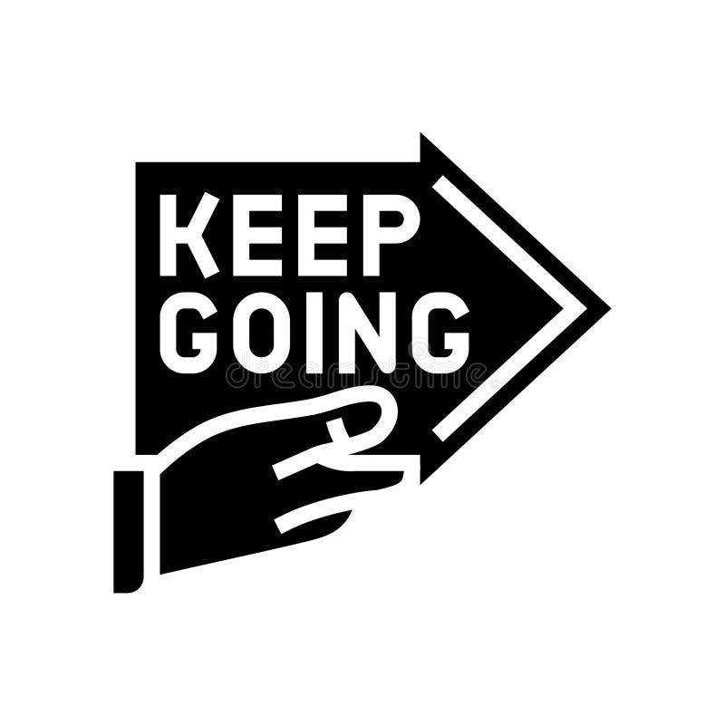 Keep Going Arrow Succes Challenge Glyph Icon Vector Illustration Stock ...