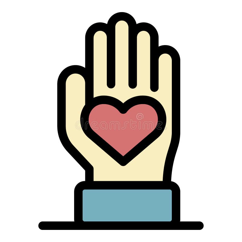Keep Hand Love Icon Color Outline Vector Stock Vector - Illustration of ...