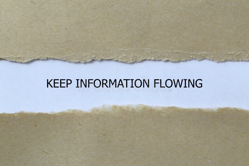 Keep Information Flowing on White Paper Stock Photo - Image of flowing ...