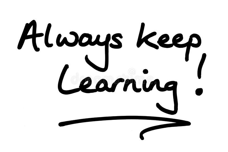 Keep Learning - Stick Figure, Books Pile And Bulb Stock Vector ...