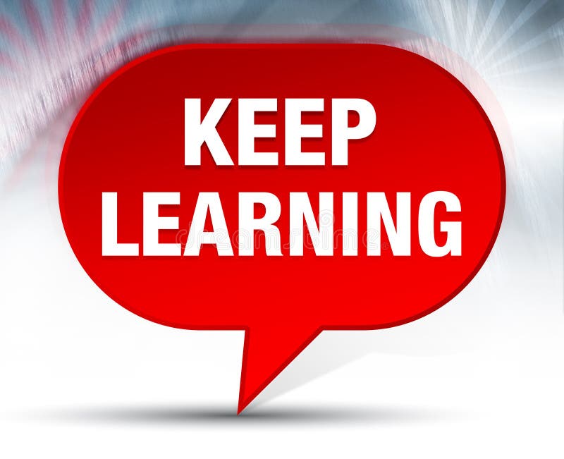 Keep Learning Red Bubble Background Stock Illustration - Illustration ...