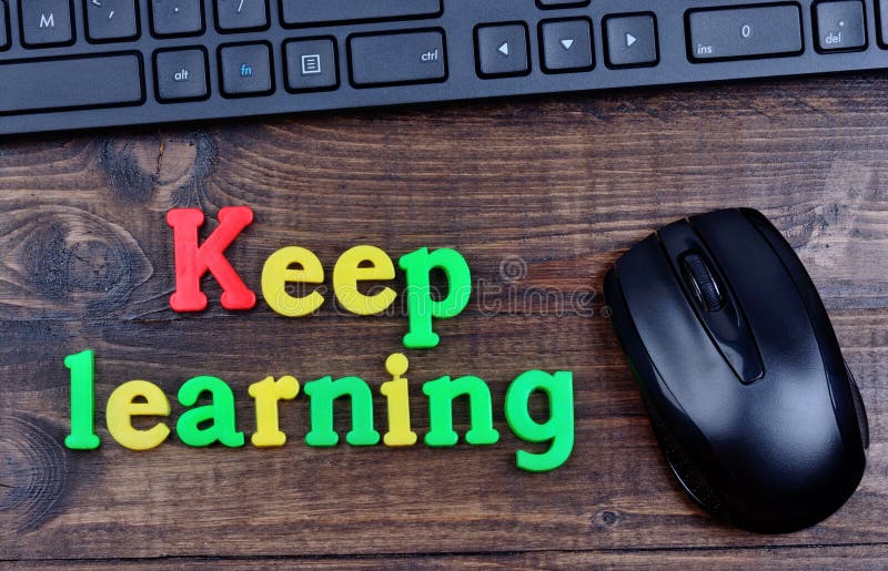 Keep Learning Words on Table Stock Image - Image of educational ...