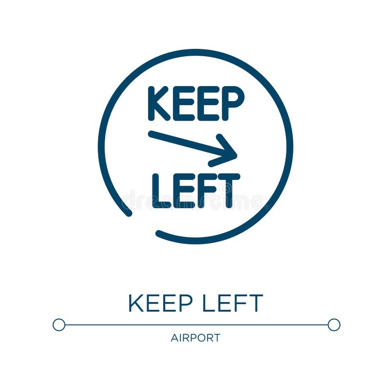 Keep Left Icon. Linear Vector Illustration from Us Road Signs ...