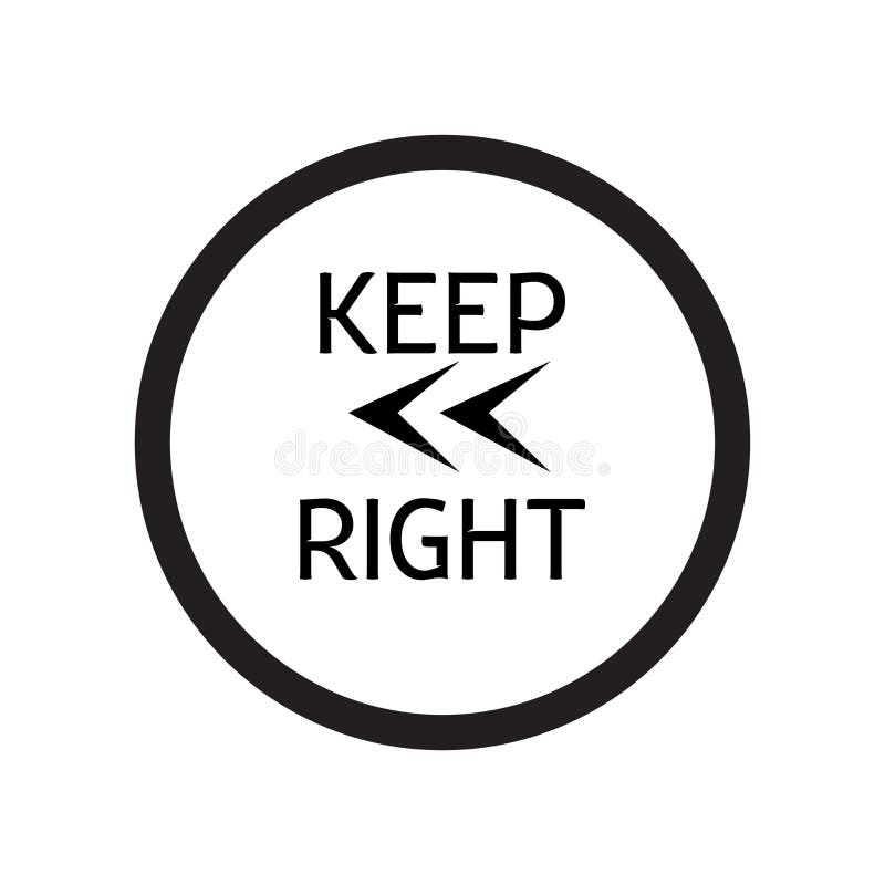 Keep Left Icon Vector Sign and Symbol Isolated on White Background ...